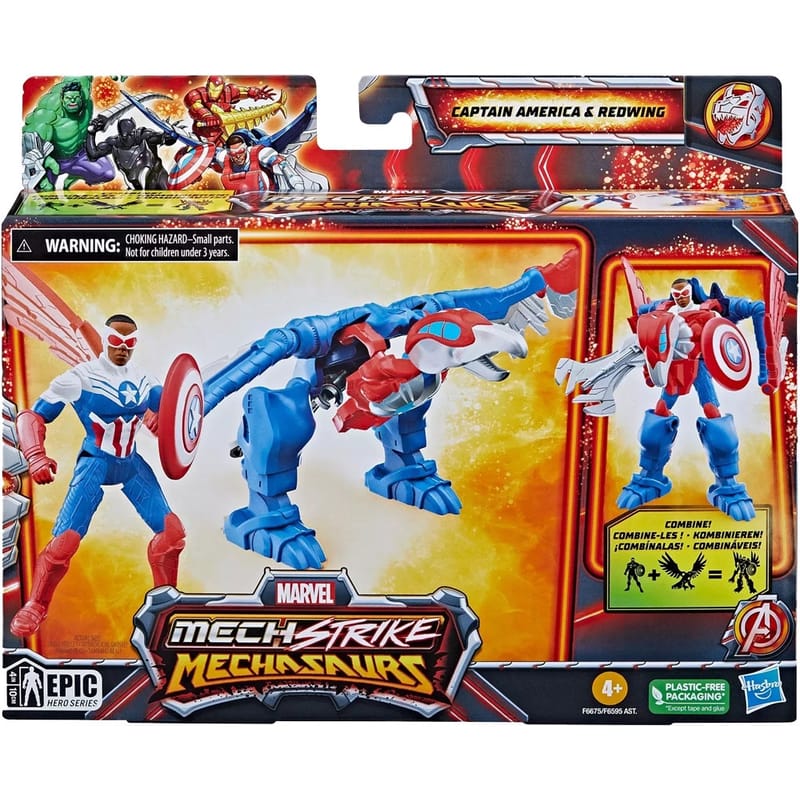 Boneco Capitan America & Redwing Mech Strike Marvel Hasbro - F6595 ...