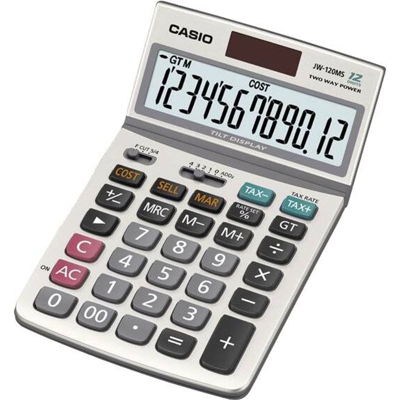Calculadora Casio JW-120MS (12 Dígitos) - Cinza - Cellshop Digital - Importados Paraguai