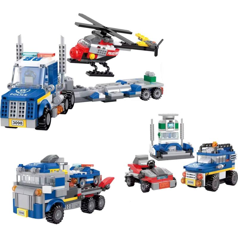 Cogo Police Force NeoTown Helicopter Transporter 3em1 - 3098 (249 Peças ...